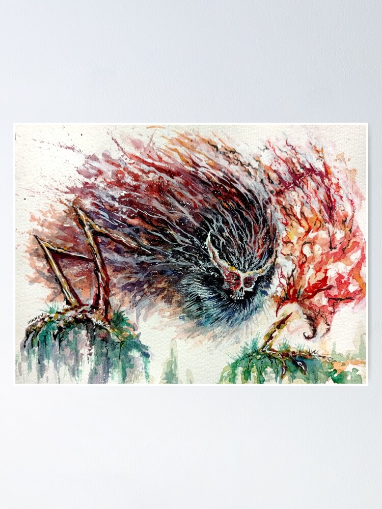 "SEKIRO Demon of Hatred watercolor" Poster for Sale by Inkhov | Redbubble