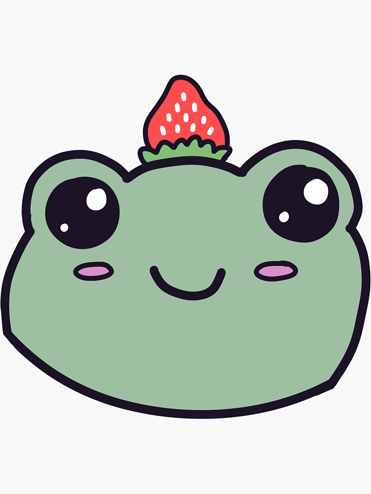 "Cute strawberry frog" Sticker by lenallie | Redbubble