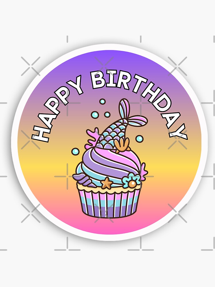 "Happy birthday cupcake sticker" Sticker by LovelyBee7 | Redbubble