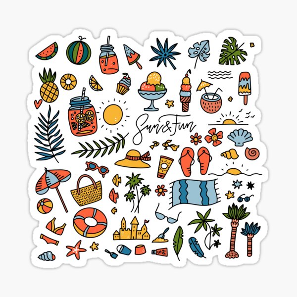 "Summer Holiday" Sticker for Sale by Petunyami | Redbubble