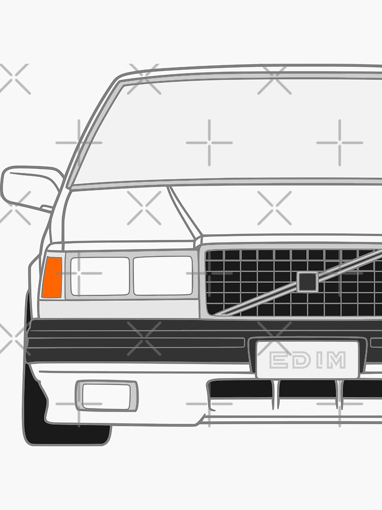 "Volvo 740 760 Turbo USA eggcrate grille" Sticker by EdimDesign | Redbubble