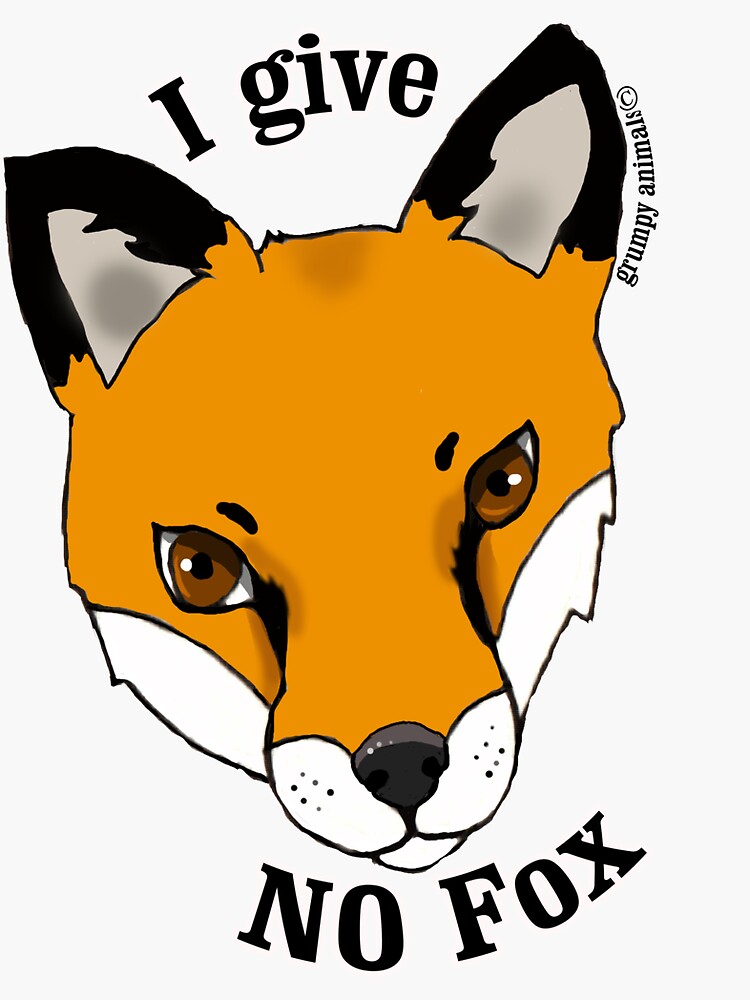 "Grumpy Animals "Fox"" Sticker by MadameDevious | Redbubble