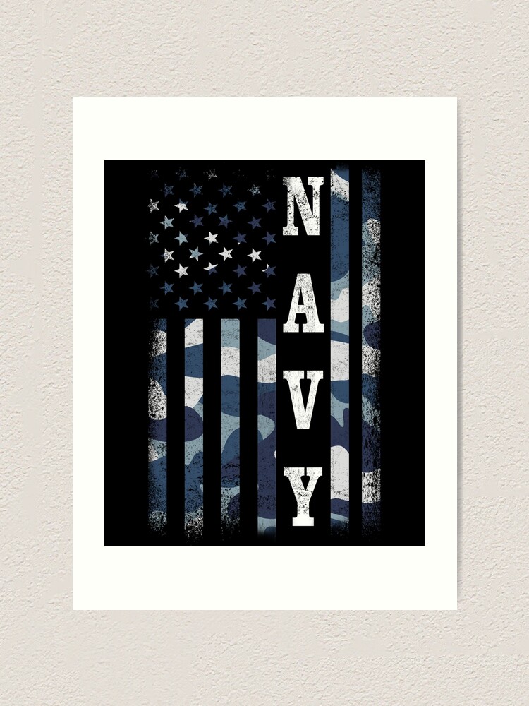 "US Navy Veteran Camo American Flag Gift Memorial Day 4th Of July ...