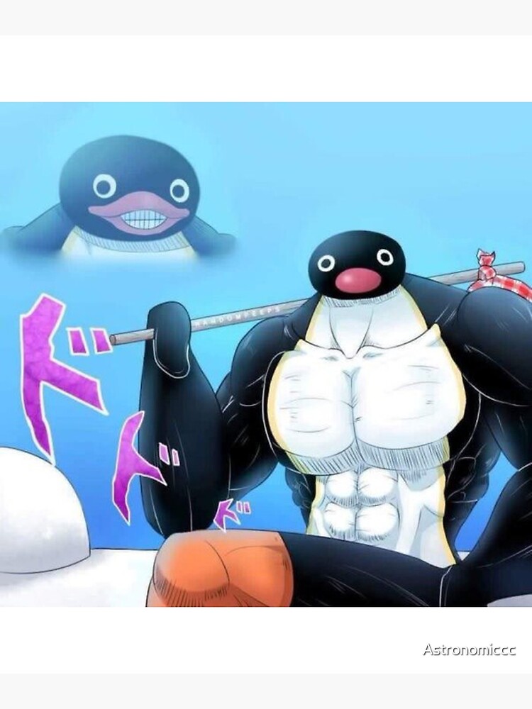 "buff pingu" Poster for Sale by Astronomiccc | Redbubble