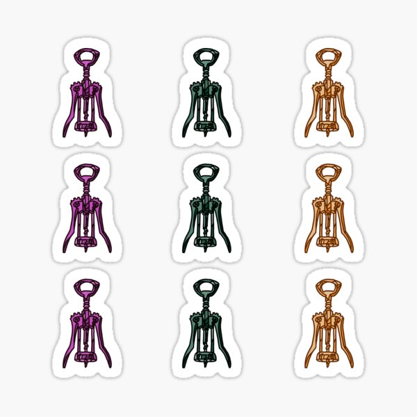 "Wine opener" Sticker by lalashellsArt | Redbubble