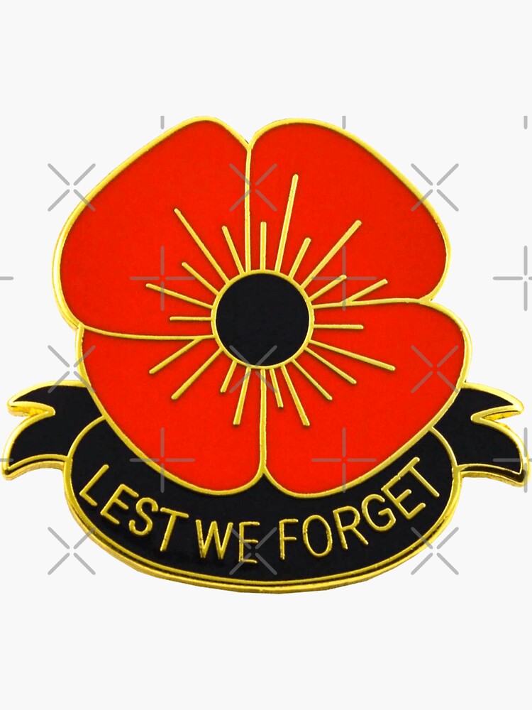"Lest We Forget " Sticker for Sale by Foofighter01 | Redbubble