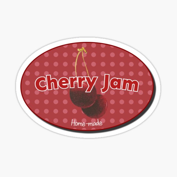 "Home-made Cherry Jam Label" Sticker by ArtyRuby | Redbubble