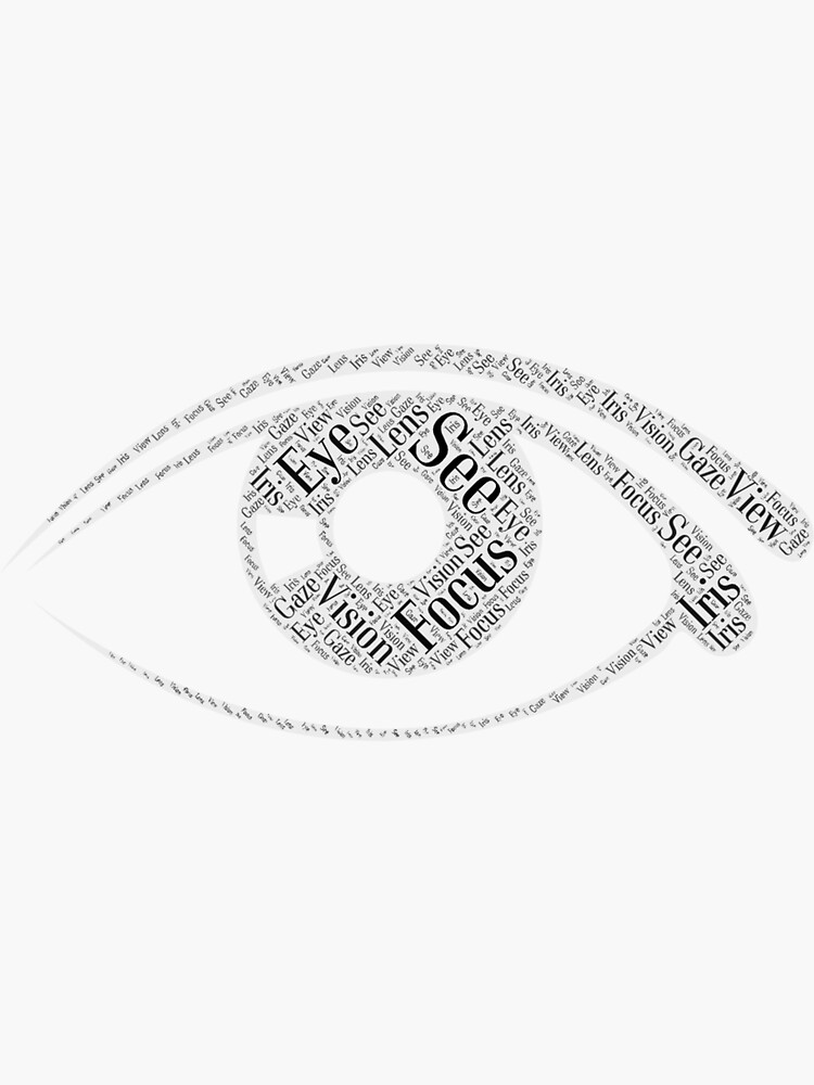 "Word Cloud Eyes Art" Sticker by Aladidi | Redbubble