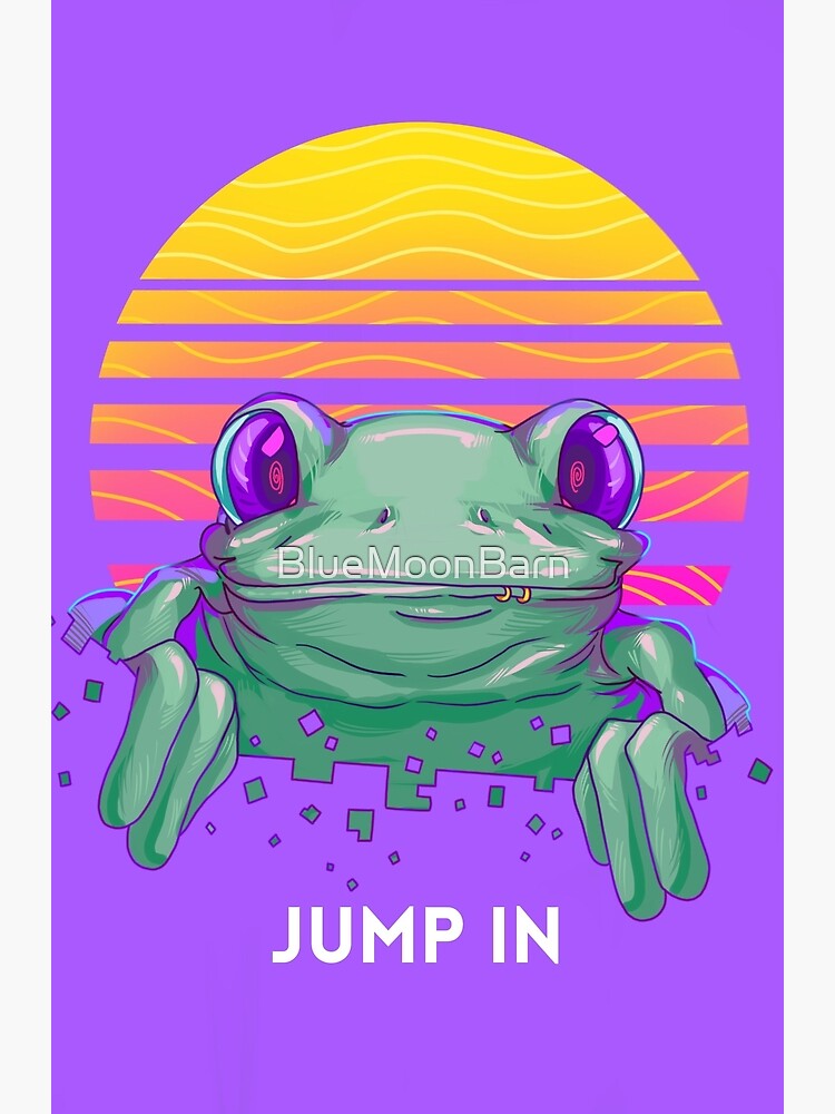 "Jump In 80's Retro Frog Poster Design" Poster for Sale by BlueMoonBarn ...
