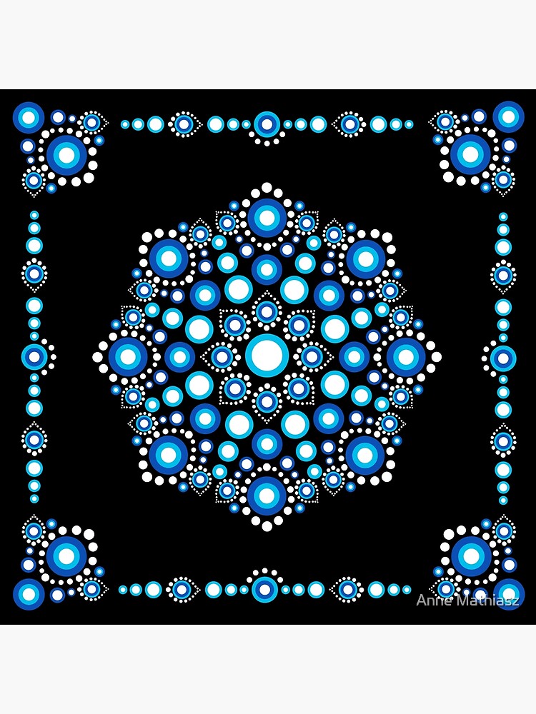 "Dot, Art, Mandala, Blue Dots, Stone Art" Art Print for Sale by ...