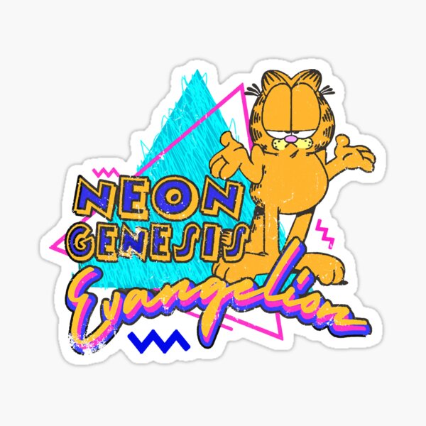 "Garfield-Neon Genesis Evangelion Vintage" Sticker for Sale by ...