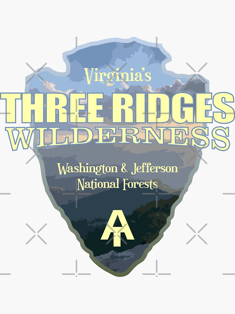 "Three Ridges Wilderness (arrowhead)" Sticker by curranmorgan | Redbubble