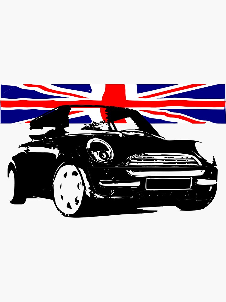 "mini british" Sticker for Sale by karmadesigner | Redbubble