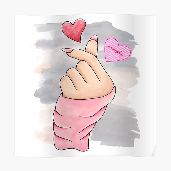 "Saranghae Love Hand Sign, Saranghaeyo, 사랑해요 I love you Korean heart ...