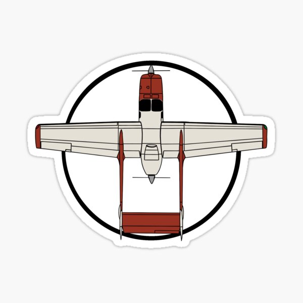 "Cessna 337 Skymaster (Red) Minimalist Push/Pull" Sticker by ...