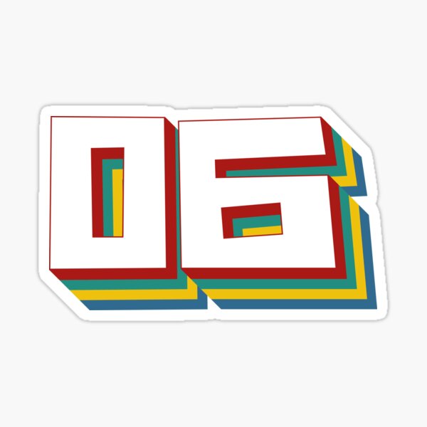 "Number 6" Sticker by Texterns | Redbubble