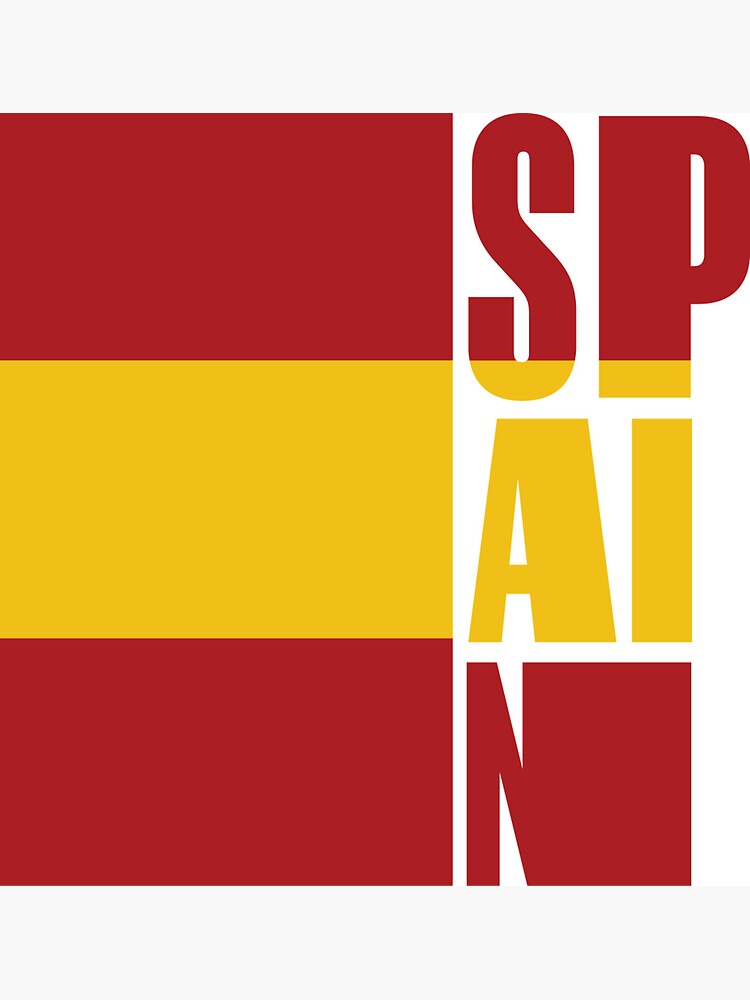 "Spain Letters Flag Calligraphy Design Cool" Sticker for Sale by ...