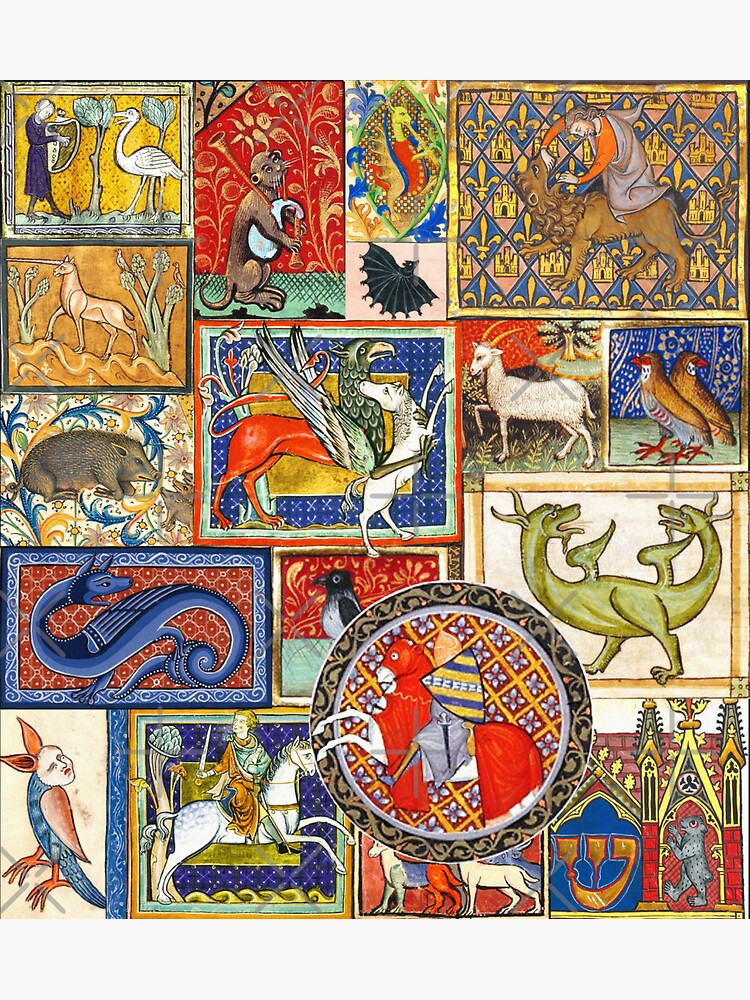 "Medieval beasts" Sticker for Sale by P-Jaworska | Redbubble