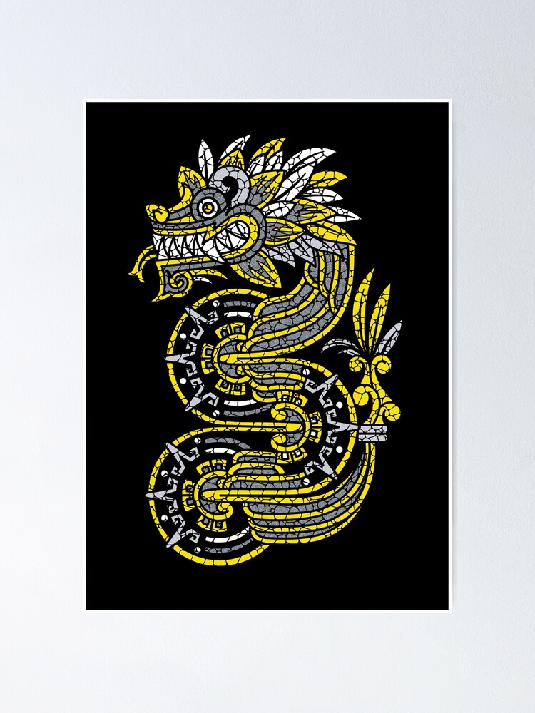 "quetzalcoatl god aztec yellow" Poster for Sale by cat poe | Redbubble