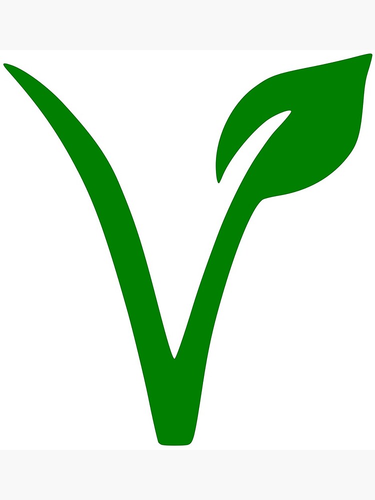 Impression métallique « vegan v vert vegetarien », par Bucth | Redbubble