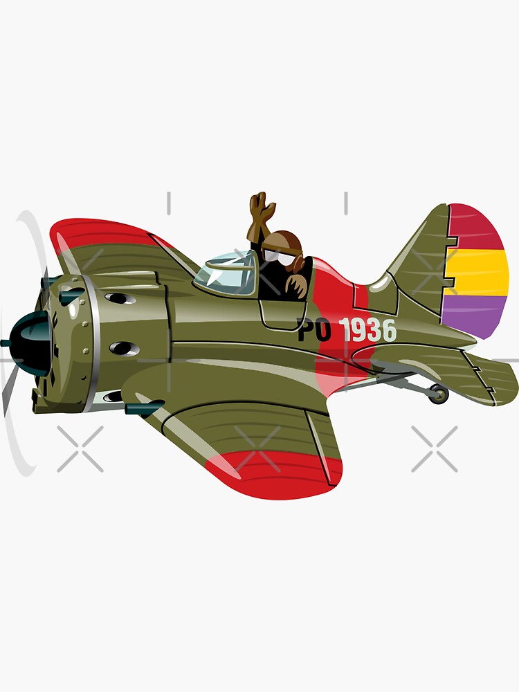 "Cartoon Military Retro Fighter" Sticker for Sale by Mechanick | Redbubble