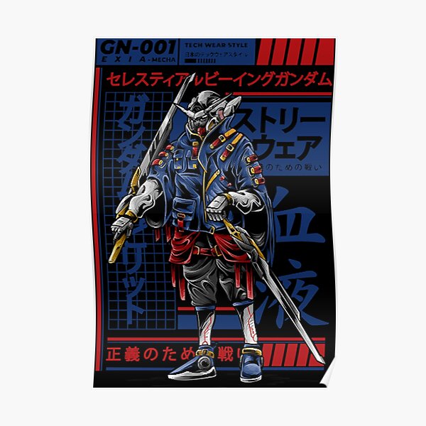 "ExiaGundam-TechWear" Poster for Sale by DavidSan214184 | Redbubble