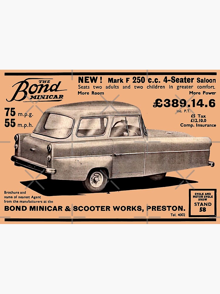 "BOND MINICAR - ADVERT" Poster by ThrowbackM3 | Redbubble
