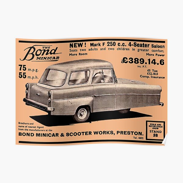 "BOND MINICAR - ADVERT" Poster by ThrowbackM3 | Redbubble