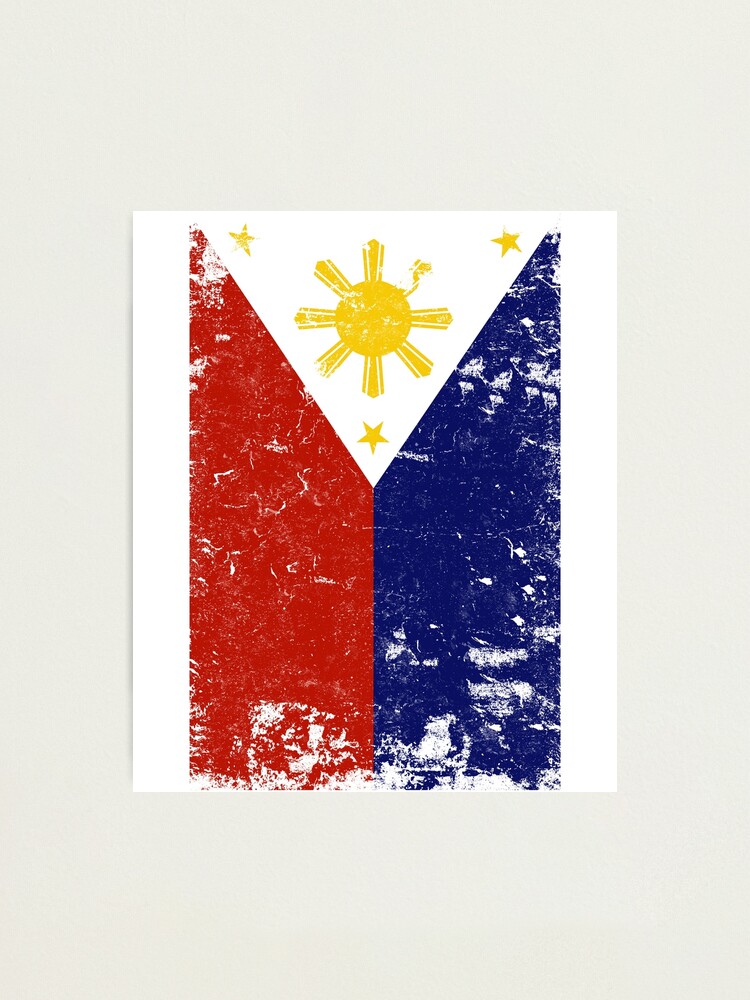 "Filipino Vintage Distressed Philippines Flag" Photographic Print for ...