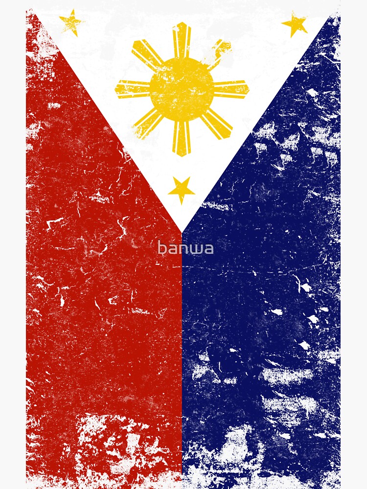 "Filipino Vintage Distressed Philippines Flag" Sticker by banwa | Redbubble