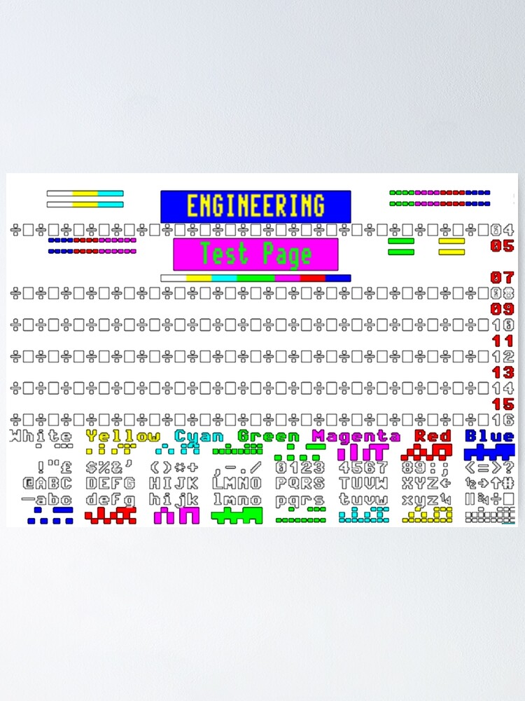"Teletext Test Page" Poster by halibutgoatramb | Redbubble