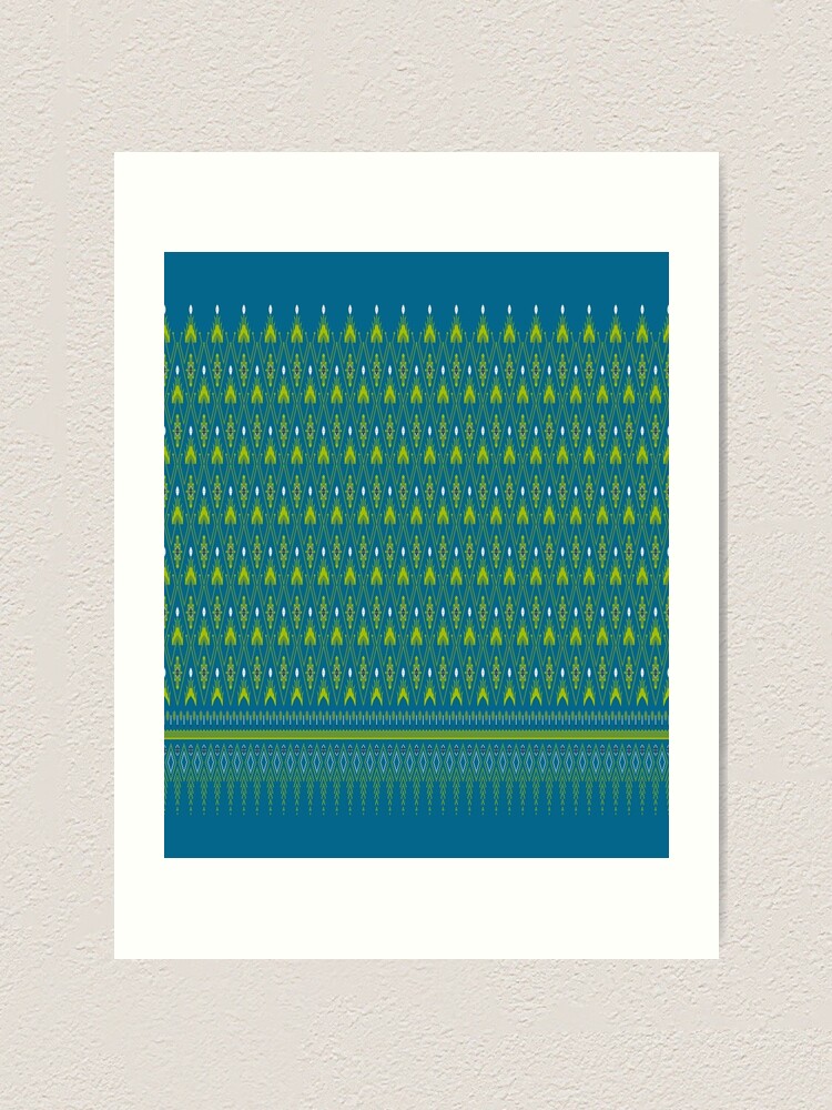 "Thai Silk | Green Blue Traditional Thai Silk Pattern | Traditional ...