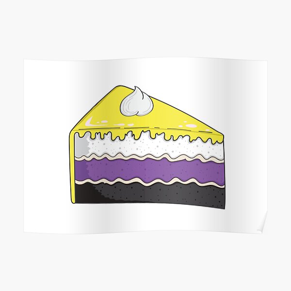 "Non-binary Pride Cake - Non-Binary/Enby Pride Flag Colours" Poster for ...