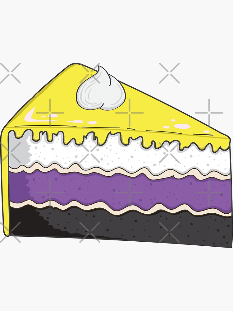 "Non-binary Pride Cake - Non-Binary/Enby Pride Flag Colours" Sticker by ...