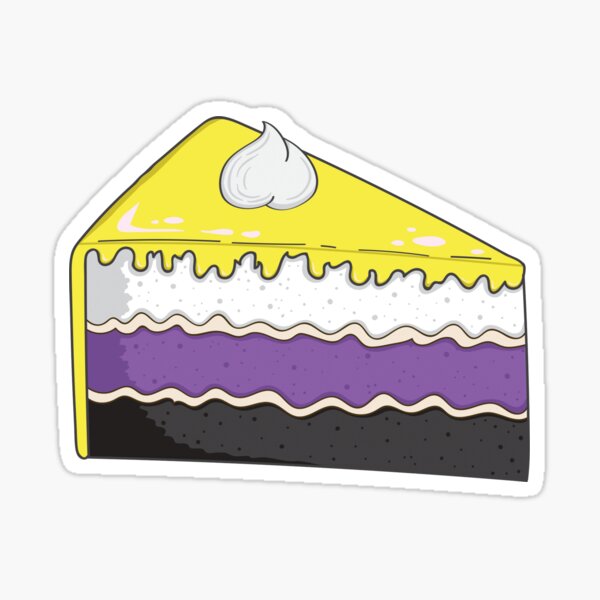 "Non-binary Pride Cake - Non-Binary/Enby Pride Flag Colours" Sticker by ...