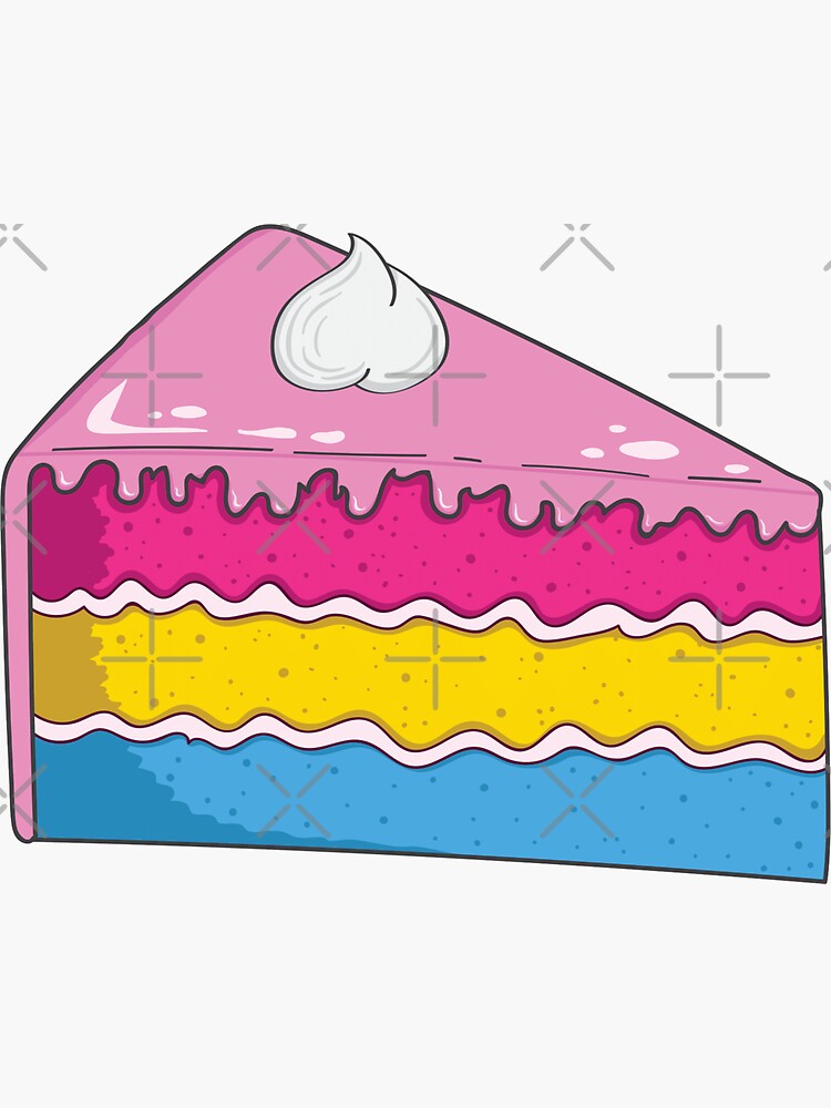 "Pan Pride Cake - Pansexual Pride Flag Colours" Sticker by Cake-Ace ...