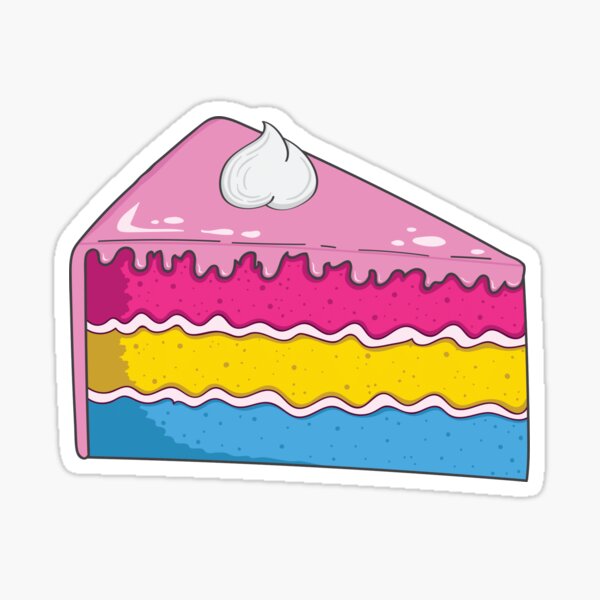 "Pan Pride Cake - Pansexual Pride Flag Colours" Sticker by Cake-Ace ...