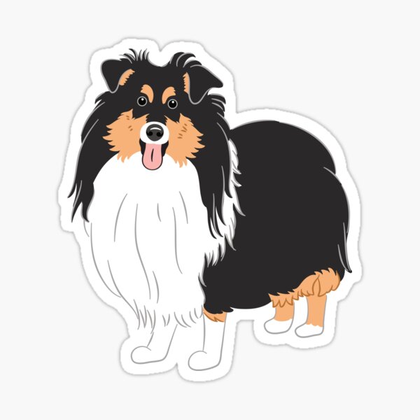"Cute Tri Color Sheltie Dog Shetland Sheepdog " Sticker by Lulupainting ...