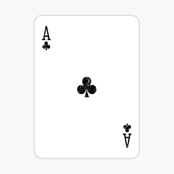 "Ace of Clubs Playing Card" Sticker for Sale by vladocar | Redbubble