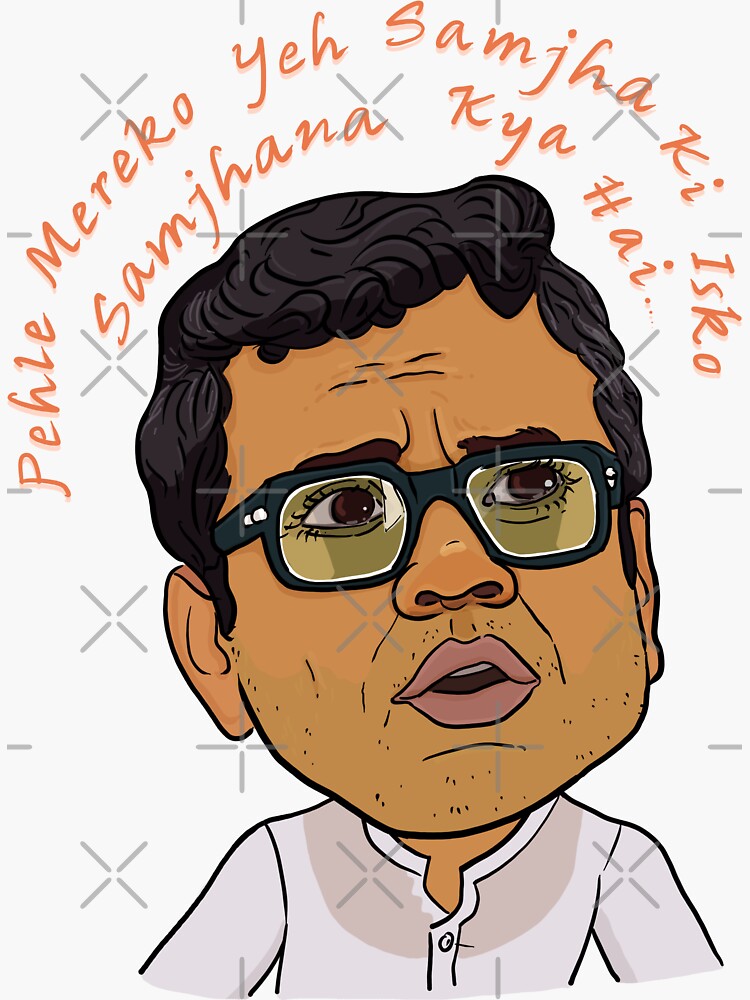 "Baburao" Sticker for Sale by Insipred | Redbubble