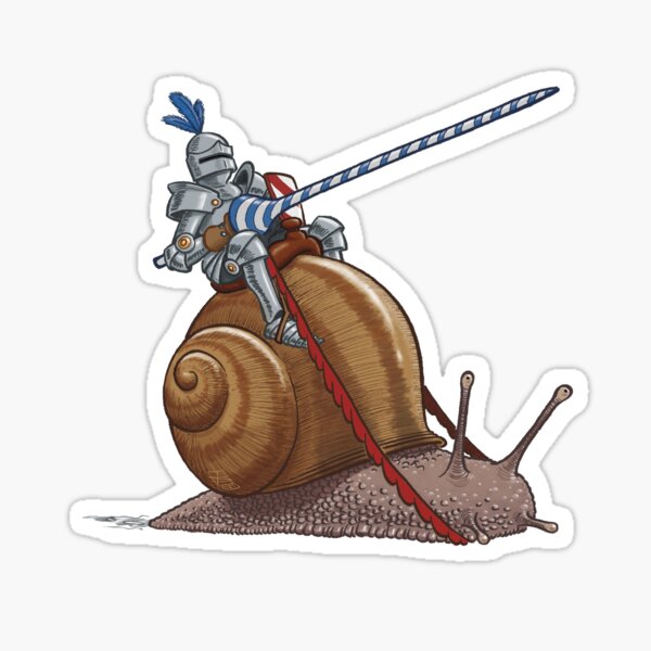 "Snail riding knight" Sticker by Captainsmog | Redbubble