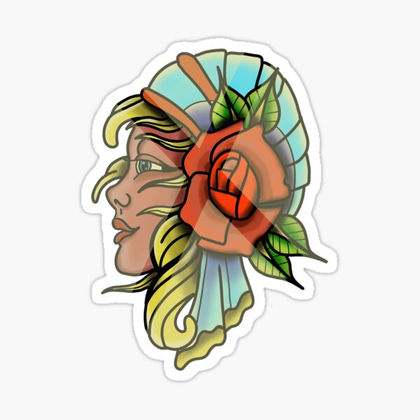 "Gypsy girl with rose" Sticker by X1810x | Redbubble