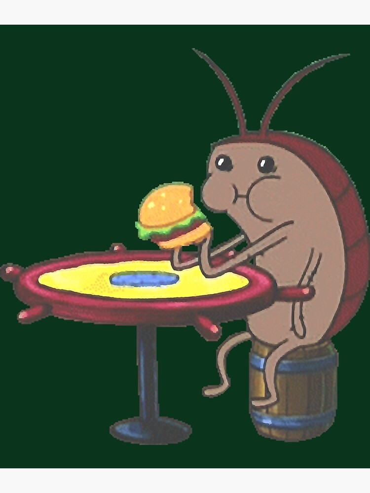 "Spongebob Cockroach Eating A Krabby Patty " Photographic Print for ...
