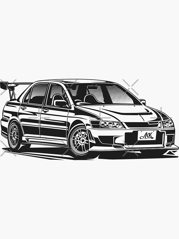 "EUROBEAT INTENSIFIES - LANCER EVO CT9A full-body version" Sticker for ...