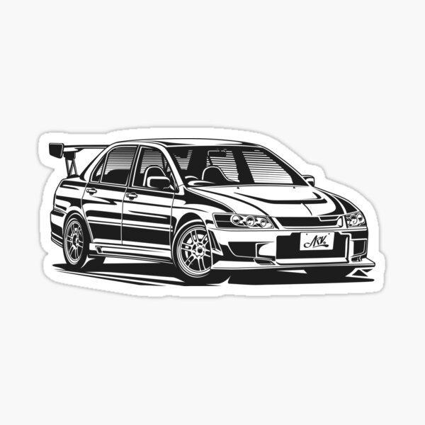 "EUROBEAT INTENSIFIES - LANCER EVO CT9A full-body version" Sticker for ...