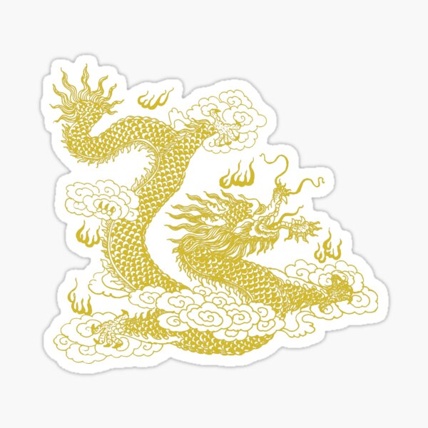 "Chinese Dragon Gold " Sticker for Sale by sunildutt2583 | Redbubble