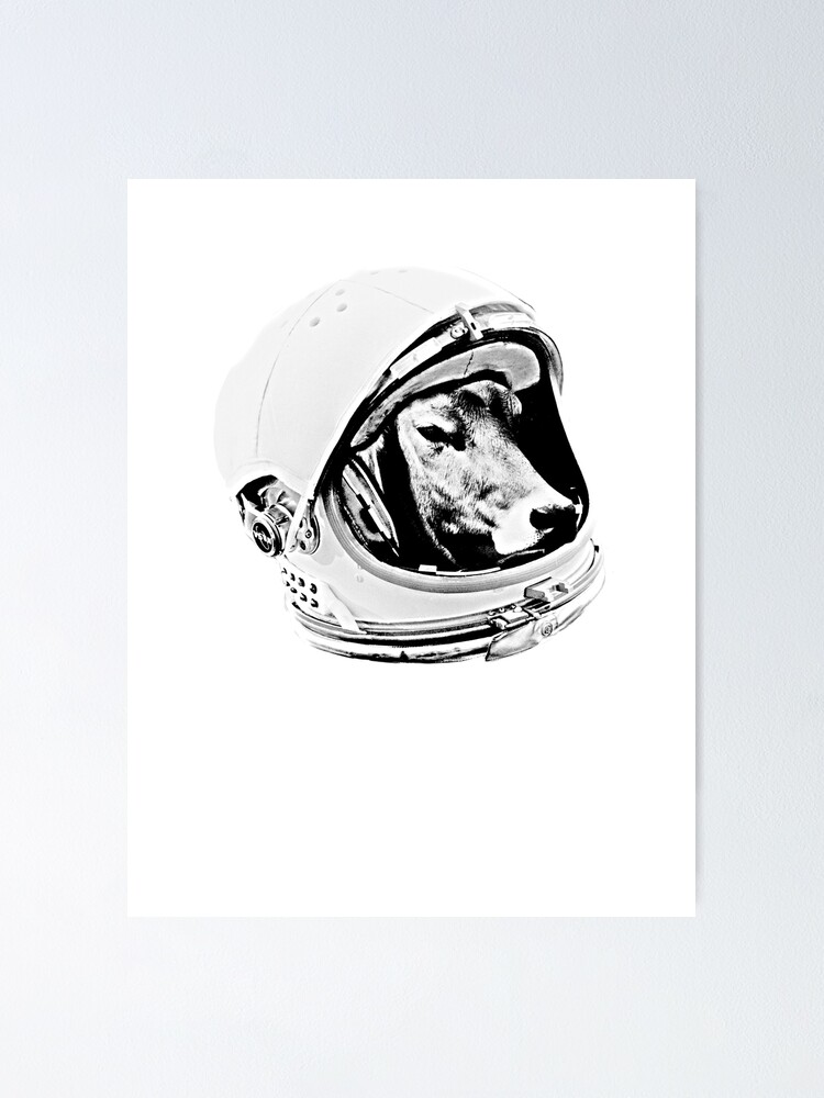 "Astronaut Cow" Poster for Sale by GonzaloGolpe | Redbubble