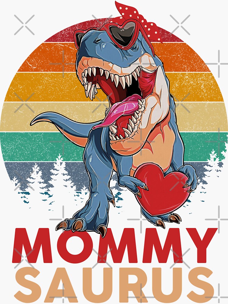"Mommysaurus T Rex Dinosaur Mama Saurus Family Matching" Sticker by ...