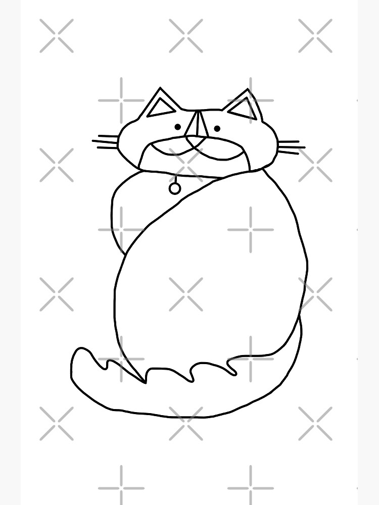 "Kevin the Cat Black Line Drawing" Poster for Sale by ellenhenry ...