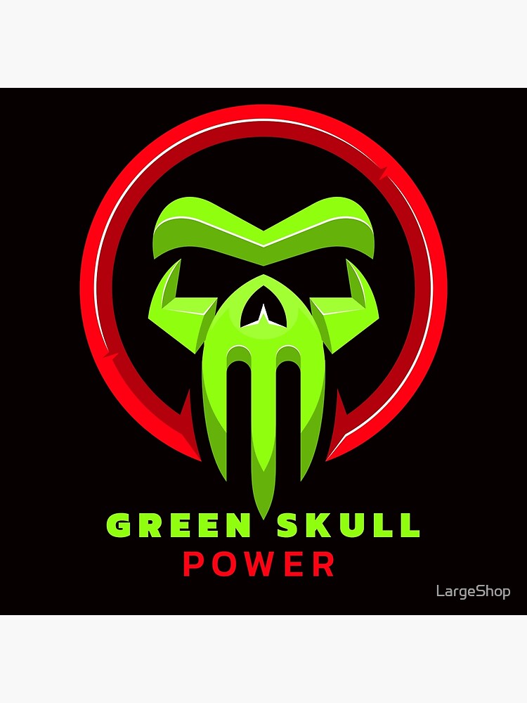 "GREEN SKULL POWER black edition" Poster for Sale by LargeShop | Redbubble
